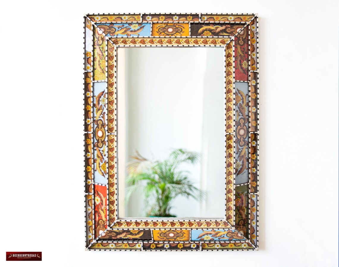 Accent Extra Large Mirror Wall Room Decor Ornate Multicolor | Etsy