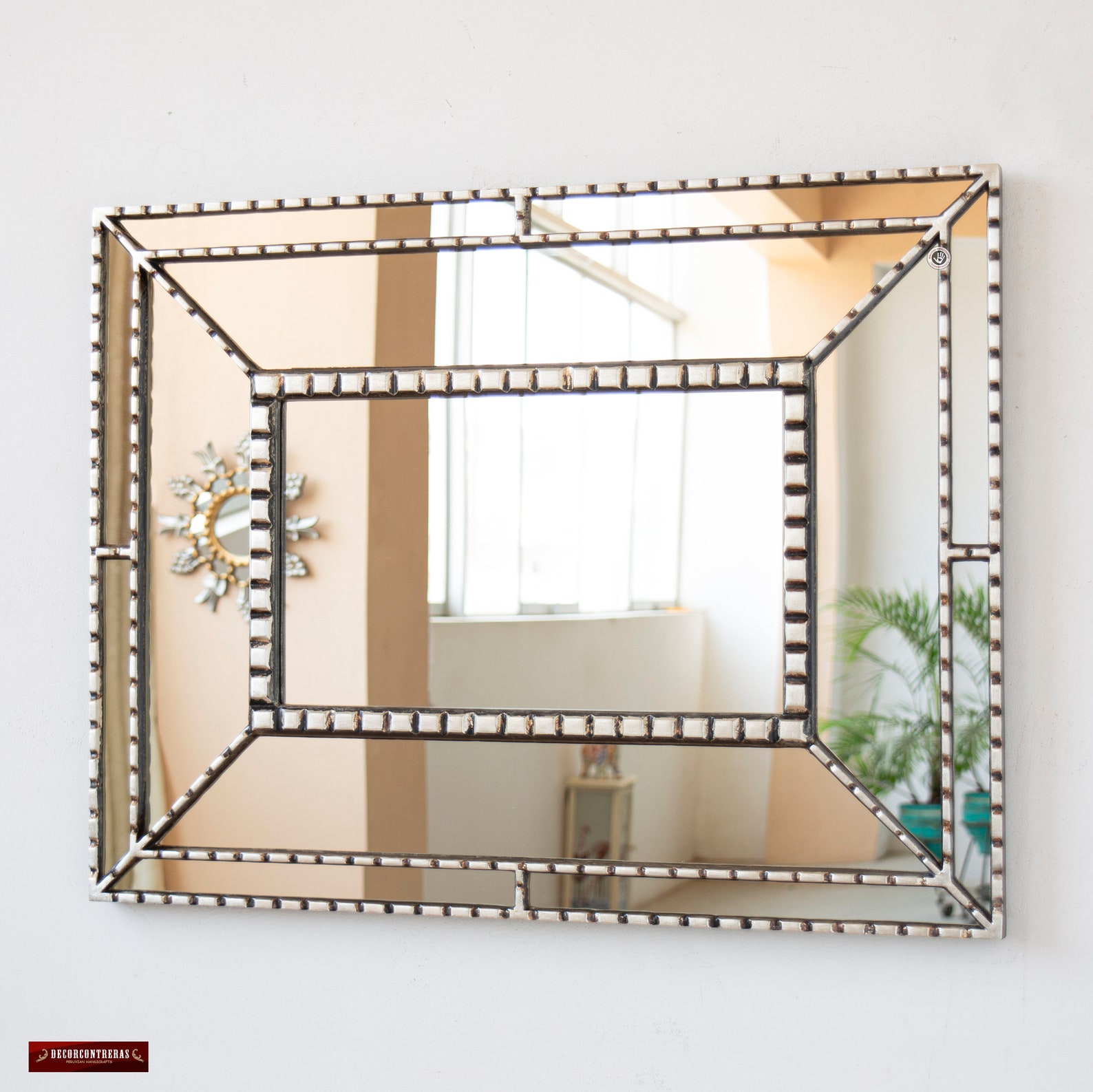 Gold Accent Mirror Wall Decor 'golden Blaze' Peruvian - Etsy