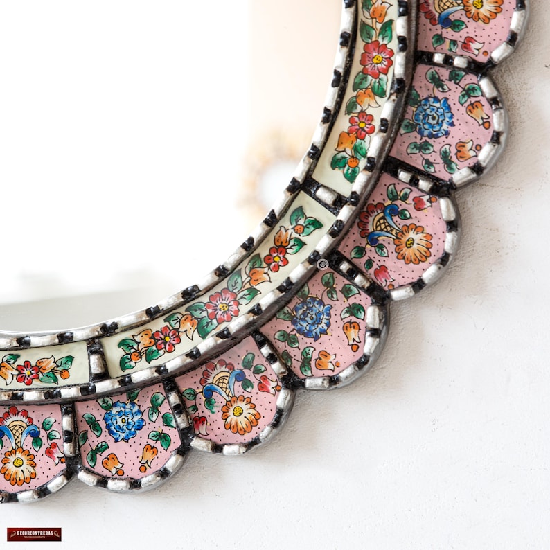 Peruvian Wall Mirrors Decorative | Handmade Hanging Round Wall Mirror ...
