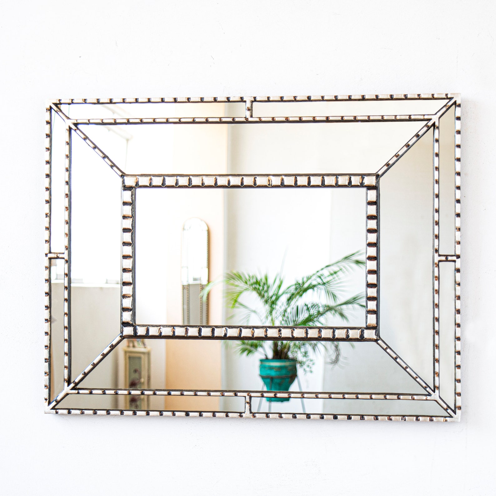 Gold Accent Mirror Wall Decor 'golden Blaze' Peruvian - Etsy