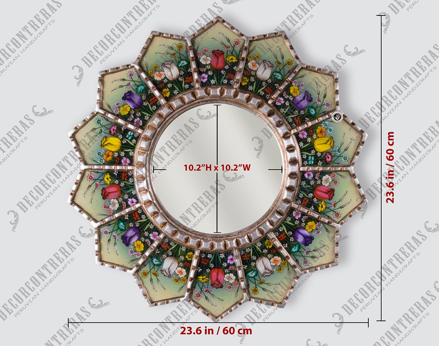 Sunflower Mirror Wall Art 23.6 Peruvian Luxury Round | Etsy