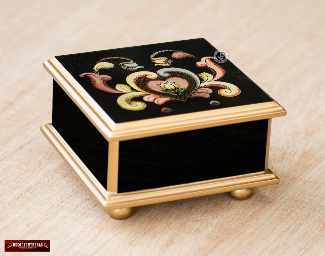 Handcrafted Black Jewellery Box 'love Night'- Valentines Day Gift ...