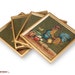Glass Gold Coaster Set 4 From Peru Handmade Square Glass Coasters ...
