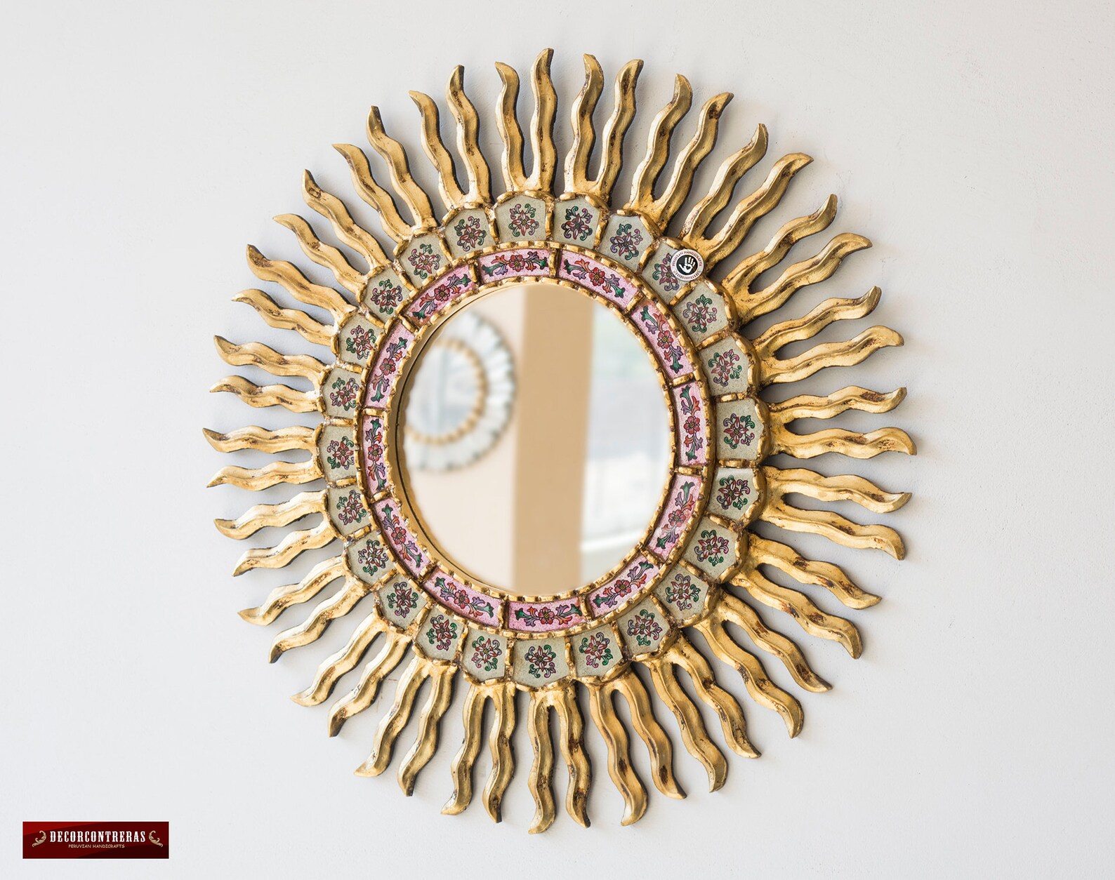 Peruvian Sunburst Wall Mirror 23.6 Vintage Mirror for | Etsy