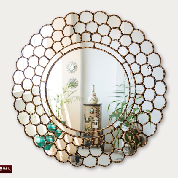 Large Gold Wall Mirror - Etsy