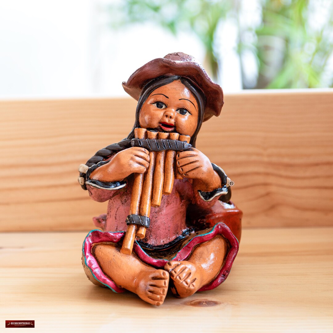 Handmade Ceramic Sculpture Pen Holder | Andean Folk Art Figurine ...
