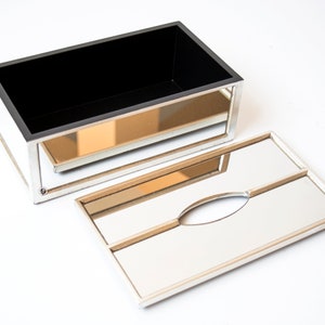 Silver Rectangular Tissue Box Cover, Handmade Crystal Mirror Tissue Box ...