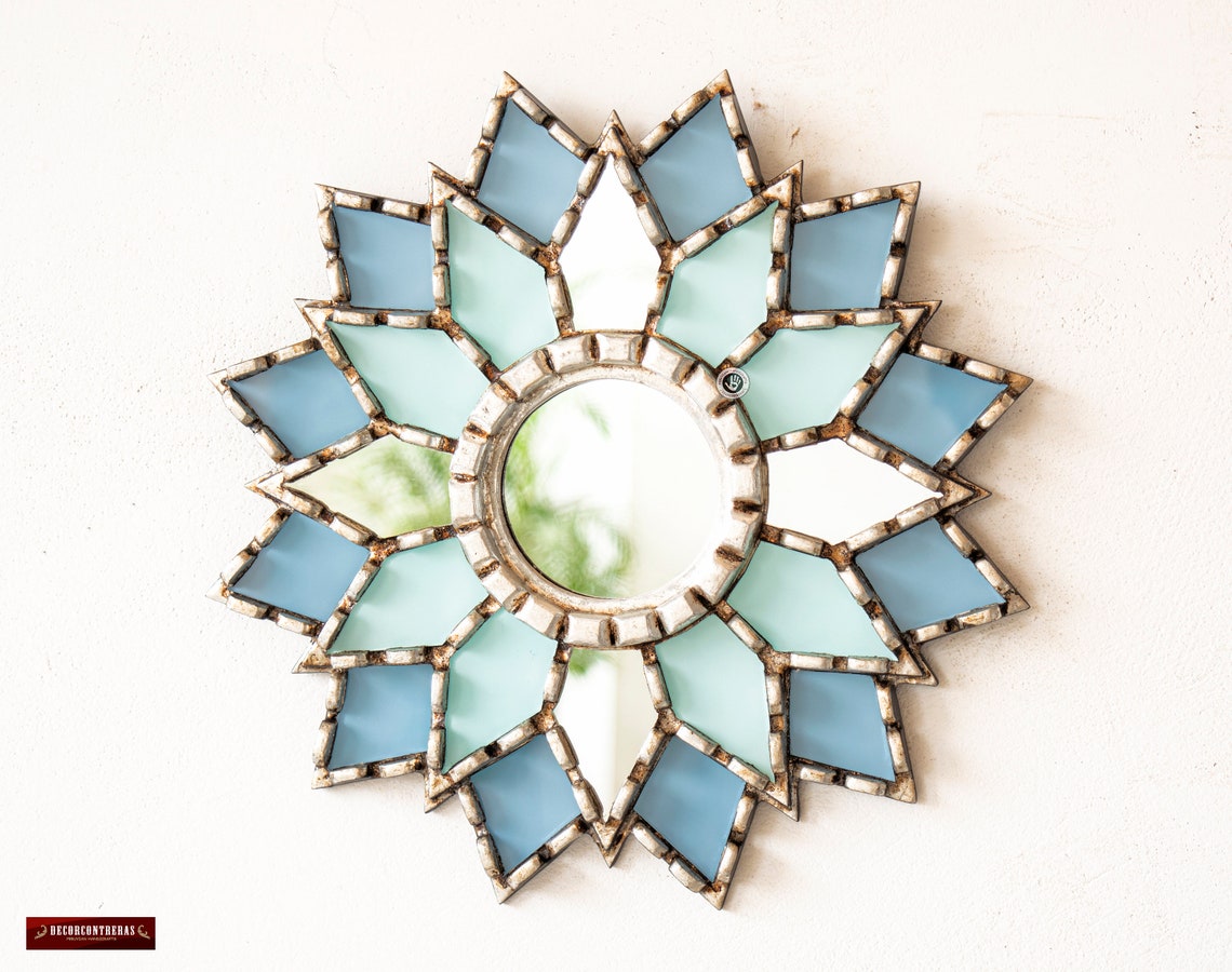 Light Blue Mandala Mirror Wall Decor 12.2 Mandala | Etsy