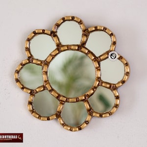 Collection Gold Round Mirror Set 4, Accent Wall Sunflower Mirror Set ...
