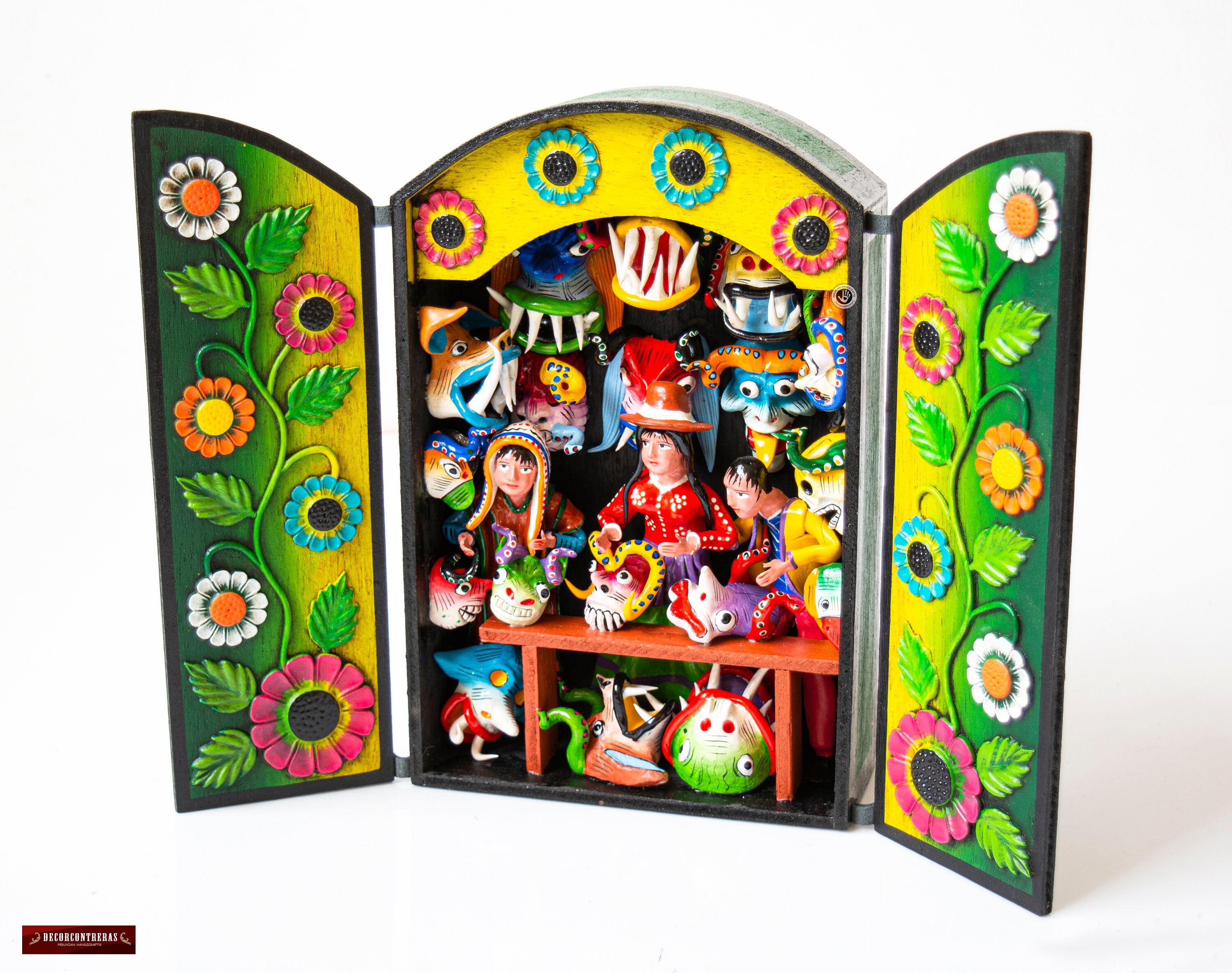 Retablo Diorama From Peru Collectible Wood & Ceramic Diorama - Etsy