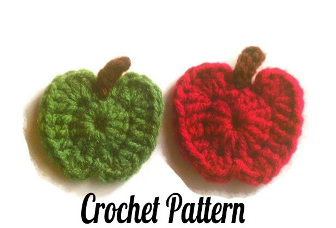 Crochet Apple Pattern Apple Applique Design Teacher - Etsy Canada