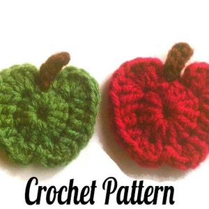 Crochet Apple Pattern, Apple Applique Design, Teacher Appreciation ...