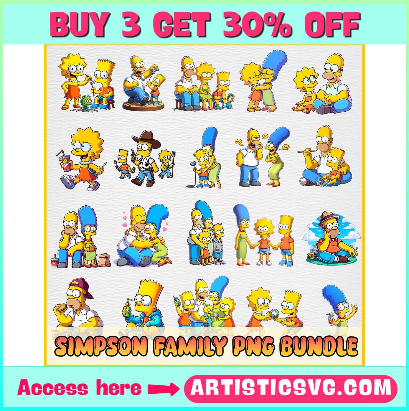 Simpsons PNG Clipart Bundle, the Simpsons Png, Bart Simpson PNG ...
