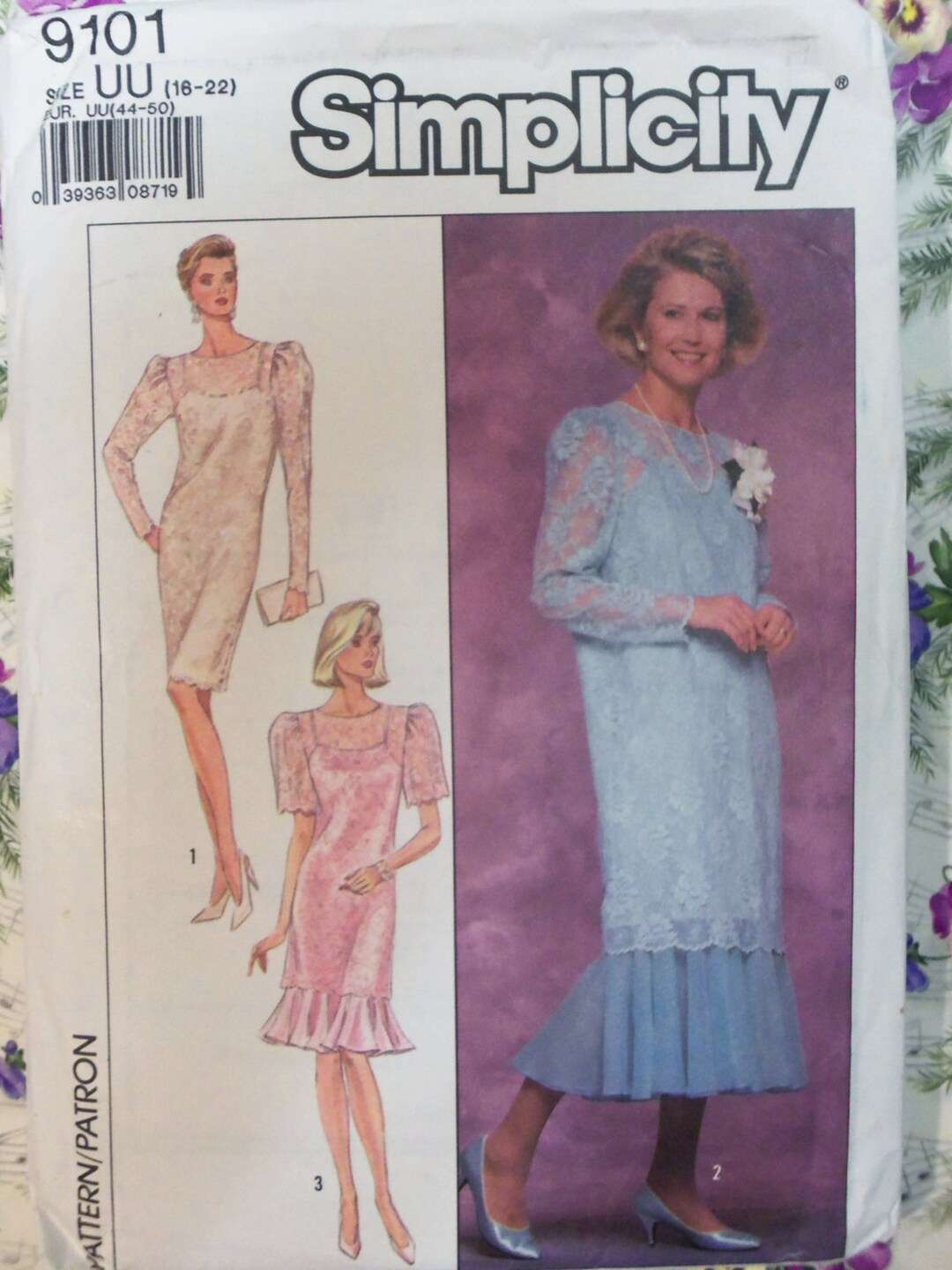 Vintage 1989 Simplicity 9101 LACE Gown Pattern Sz 16-22 UNCUT - Etsy