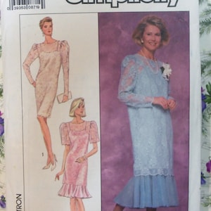 Vintage 1989 Simplicity 9101 LACE Gown Pattern Sz 16-22 UNCUT - Etsy
