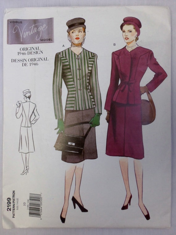 Sewing & Fiber Uncut 2199 Vogue Vintage Model Original 1946 Design ...