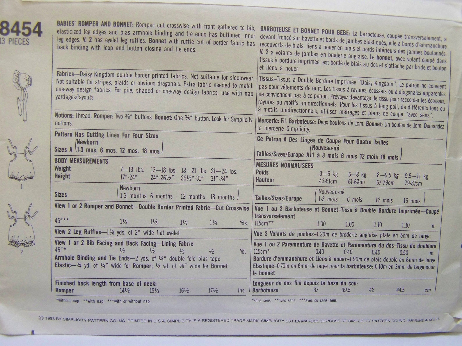 Vtg Uncut 1990s Simplicity 8454 DAISY KINGDOM Girl's | Etsy
