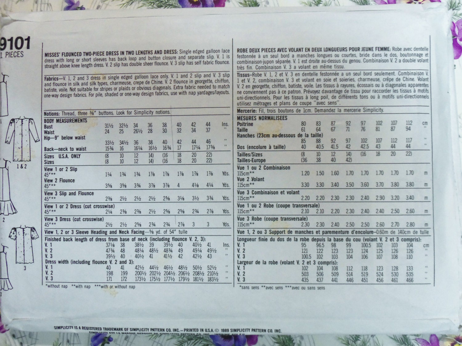 Vintage 1989 Simplicity 9101 LACE Gown Pattern Sz 16-22 UNCUT - Etsy