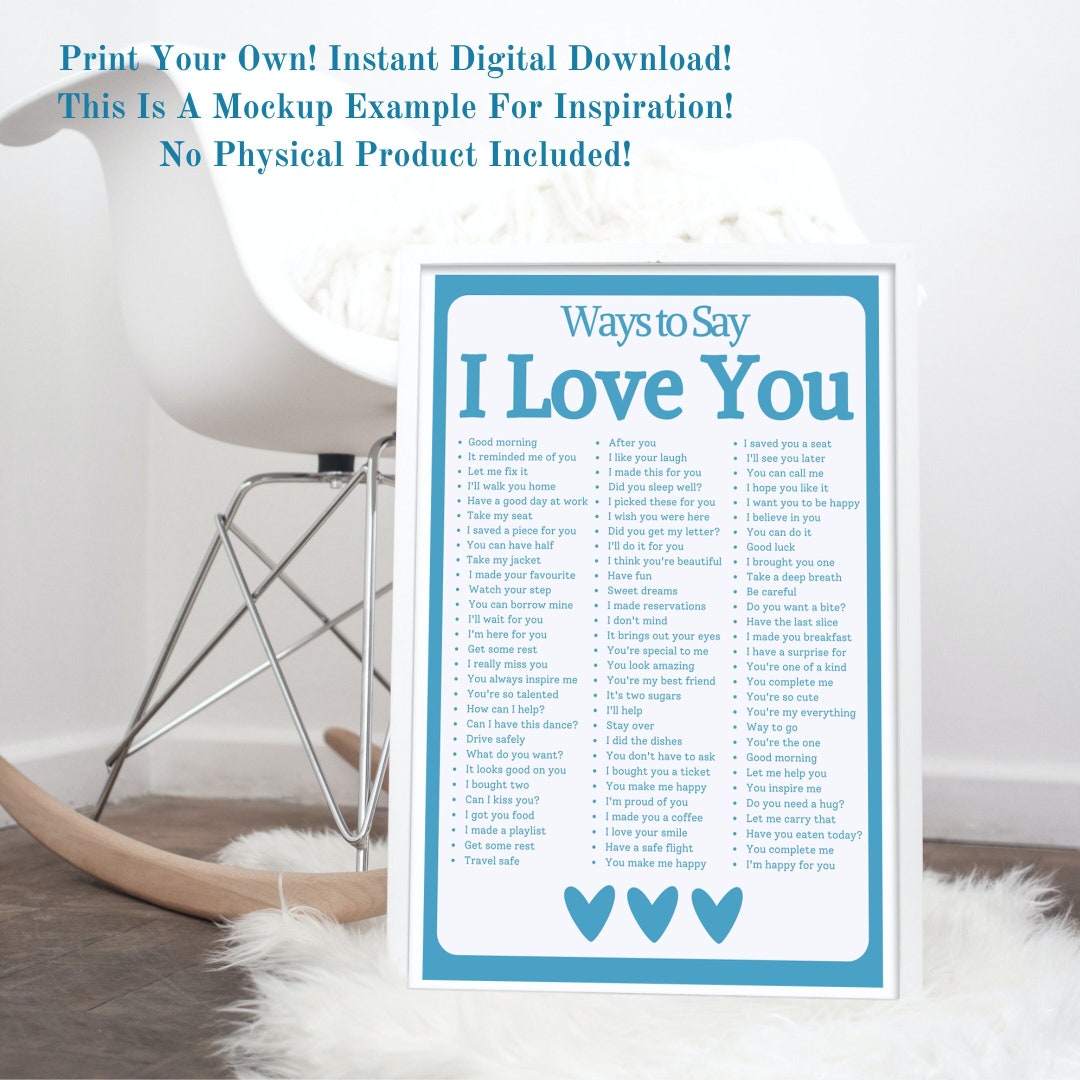 Bundle of Print Your Own ways to Say I Love You Posters, Retro Digital ...