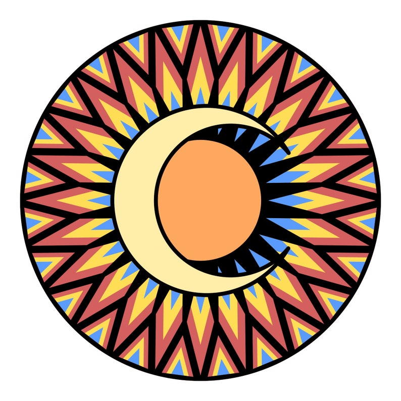 Layered Sun & Moon SVG, Cutfile, Cricut, Silhouette, Cardstock ...