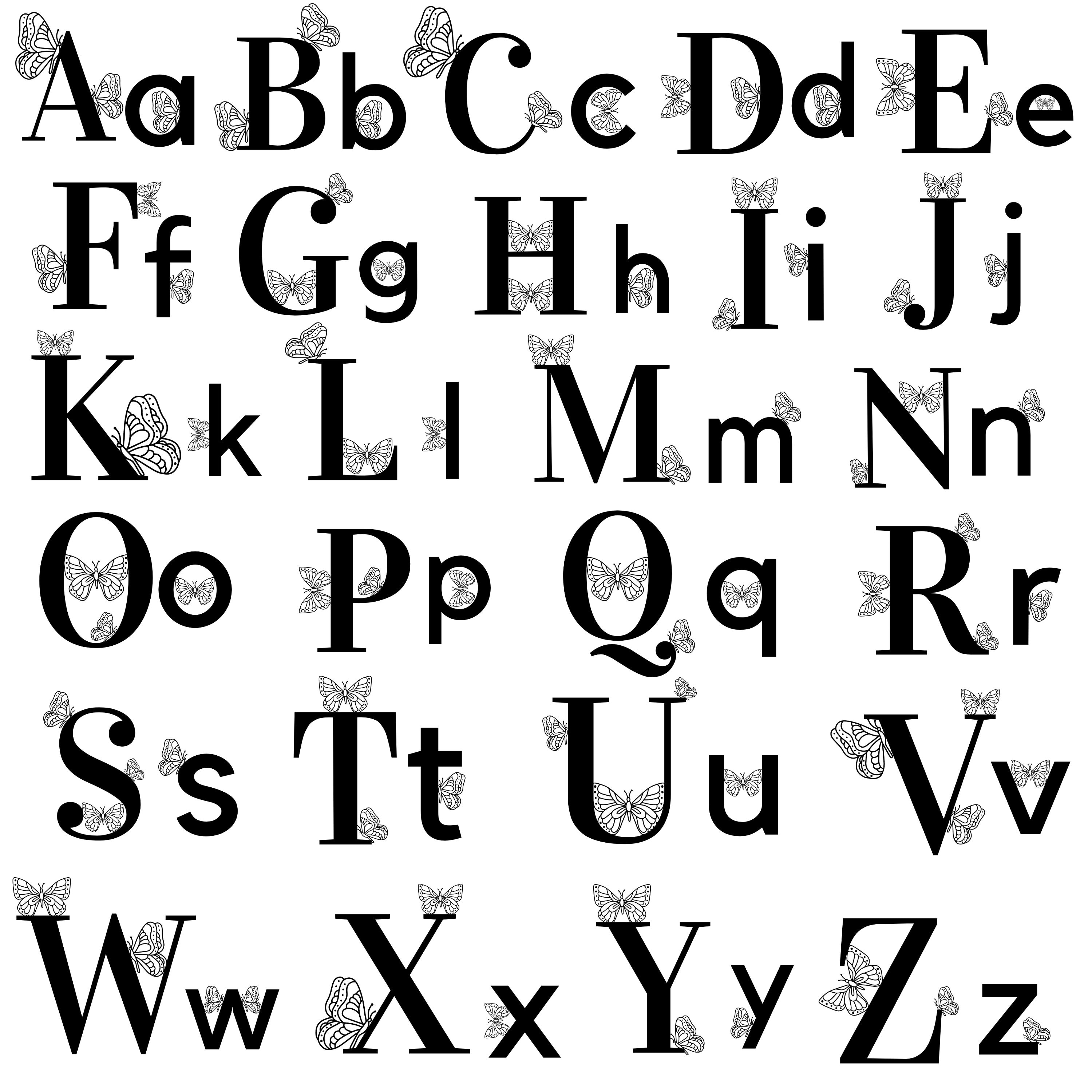 Butterfly Alphabet SVG PNG Bundle Upper Case and Lower Case - Etsy