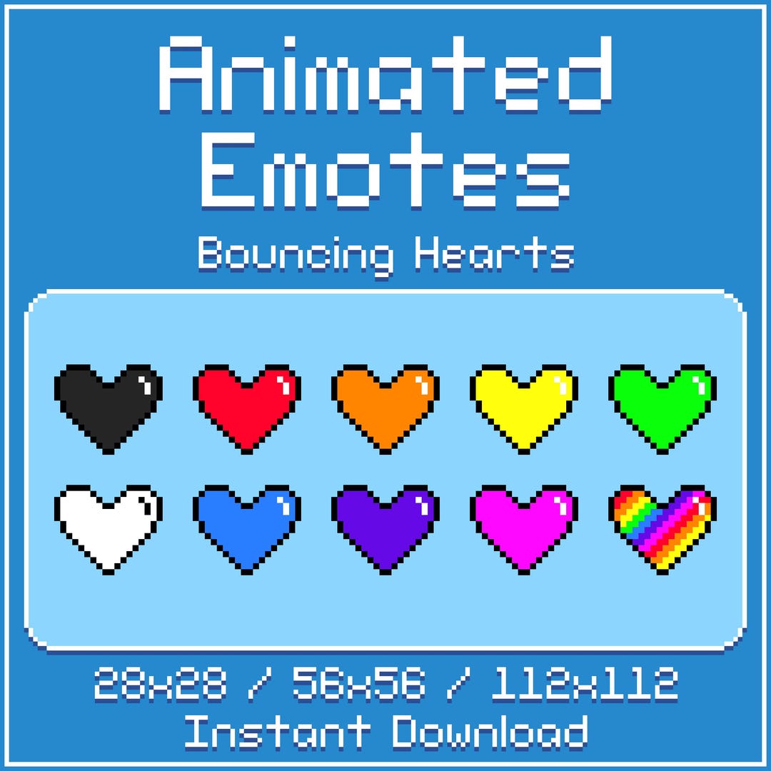 Animated Emotes for Twitch, Streaming Emotes, Gif, Bouncing Hearts ...