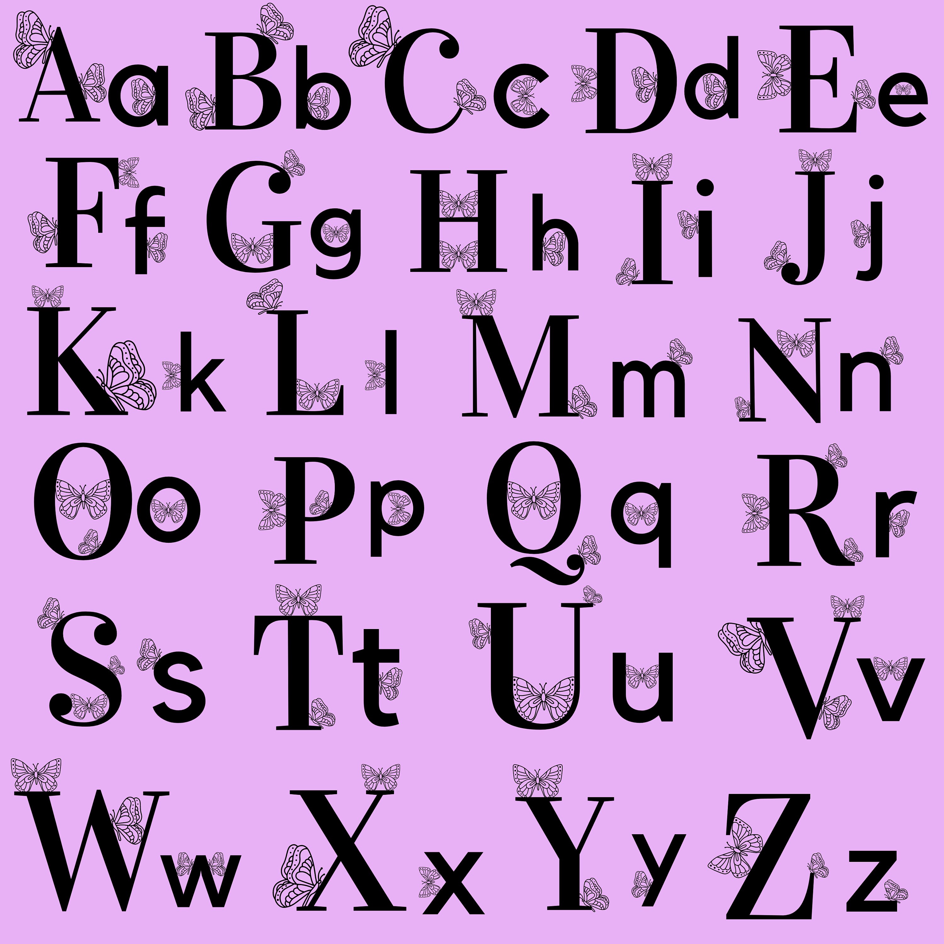 Butterfly Alphabet SVG PNG Bundle Upper Case and Lower Case - Etsy