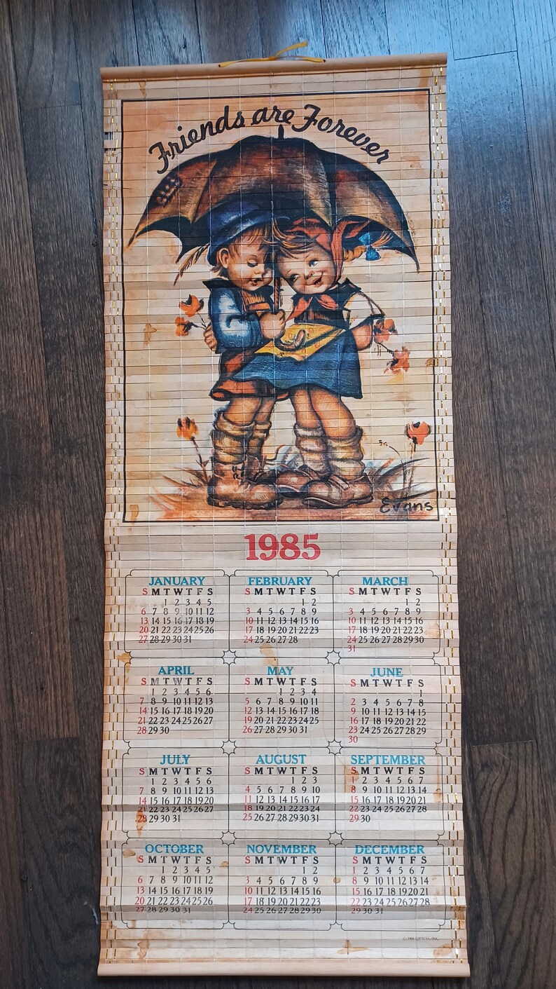 Friends Are Forever 1985 Scroll Calendar - Etsy