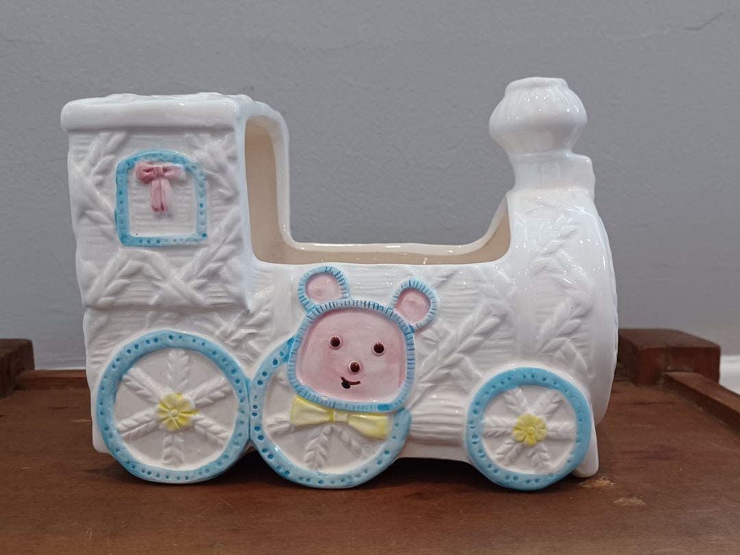 Adorable Ceramic Train Nursery Planter - Etsy