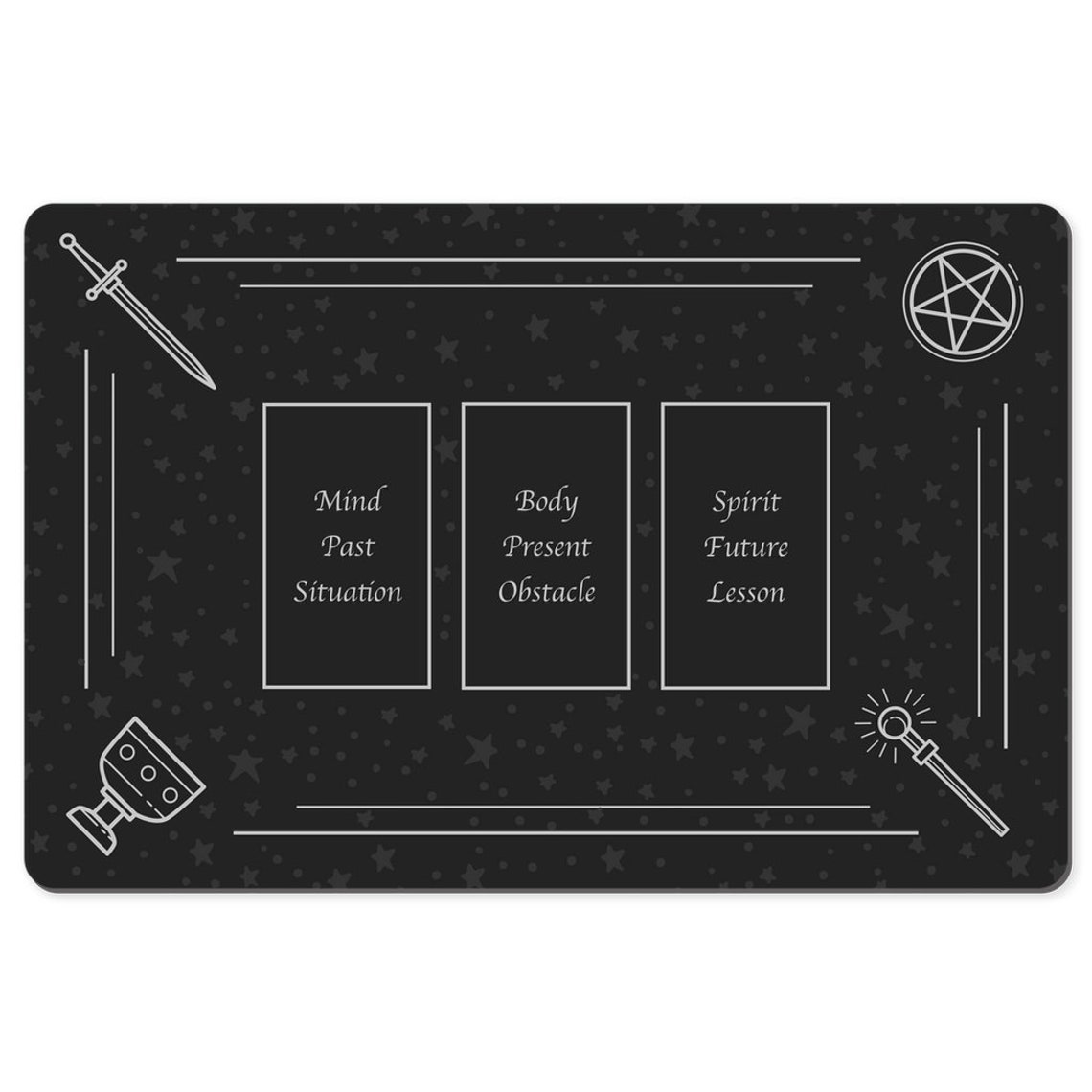 3 Card Spread Tarot Mat Tarot Symbols | Etsy