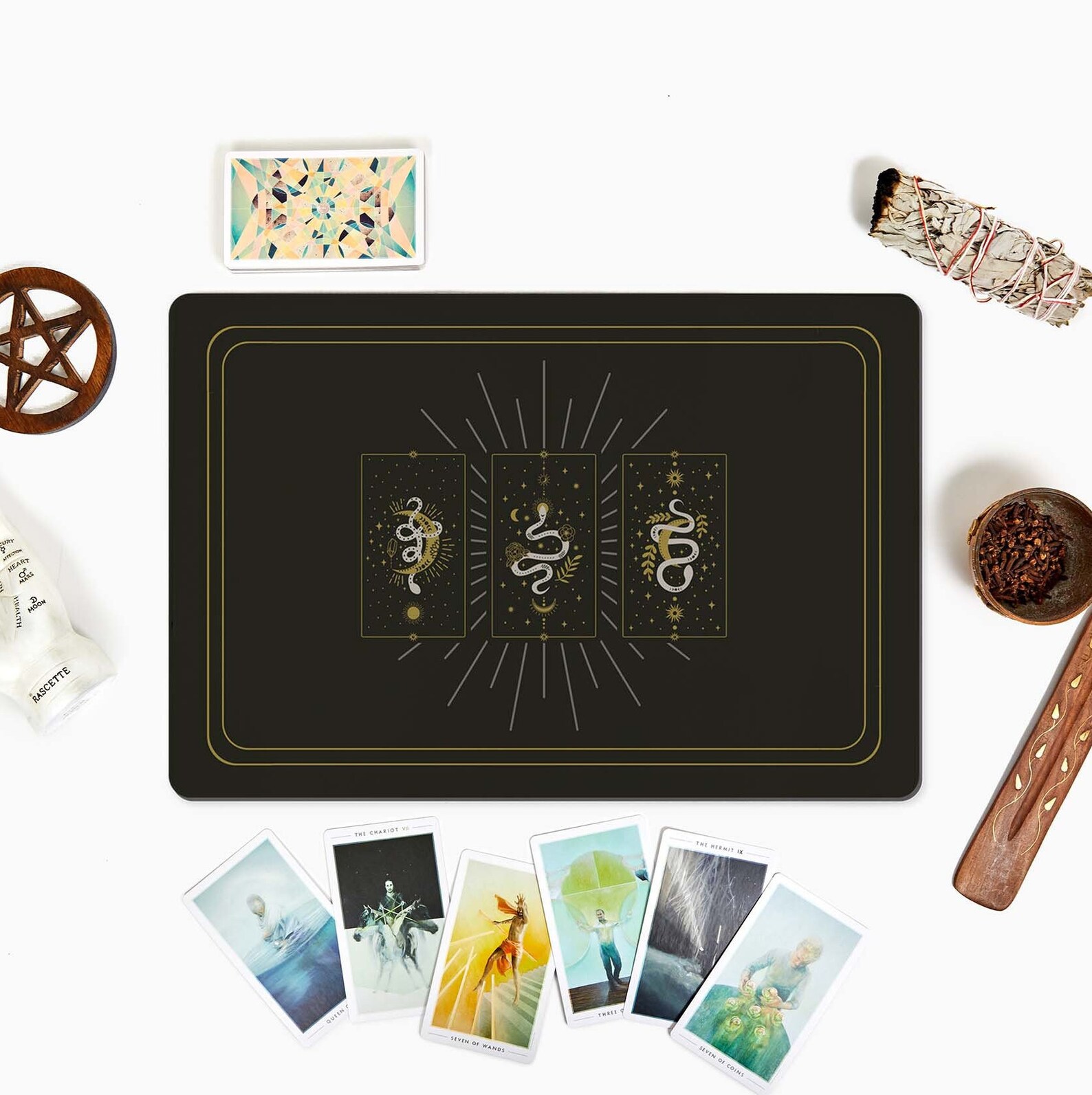 Tarot Card Mat 3 Snakes Tarot Cloth | Etsy