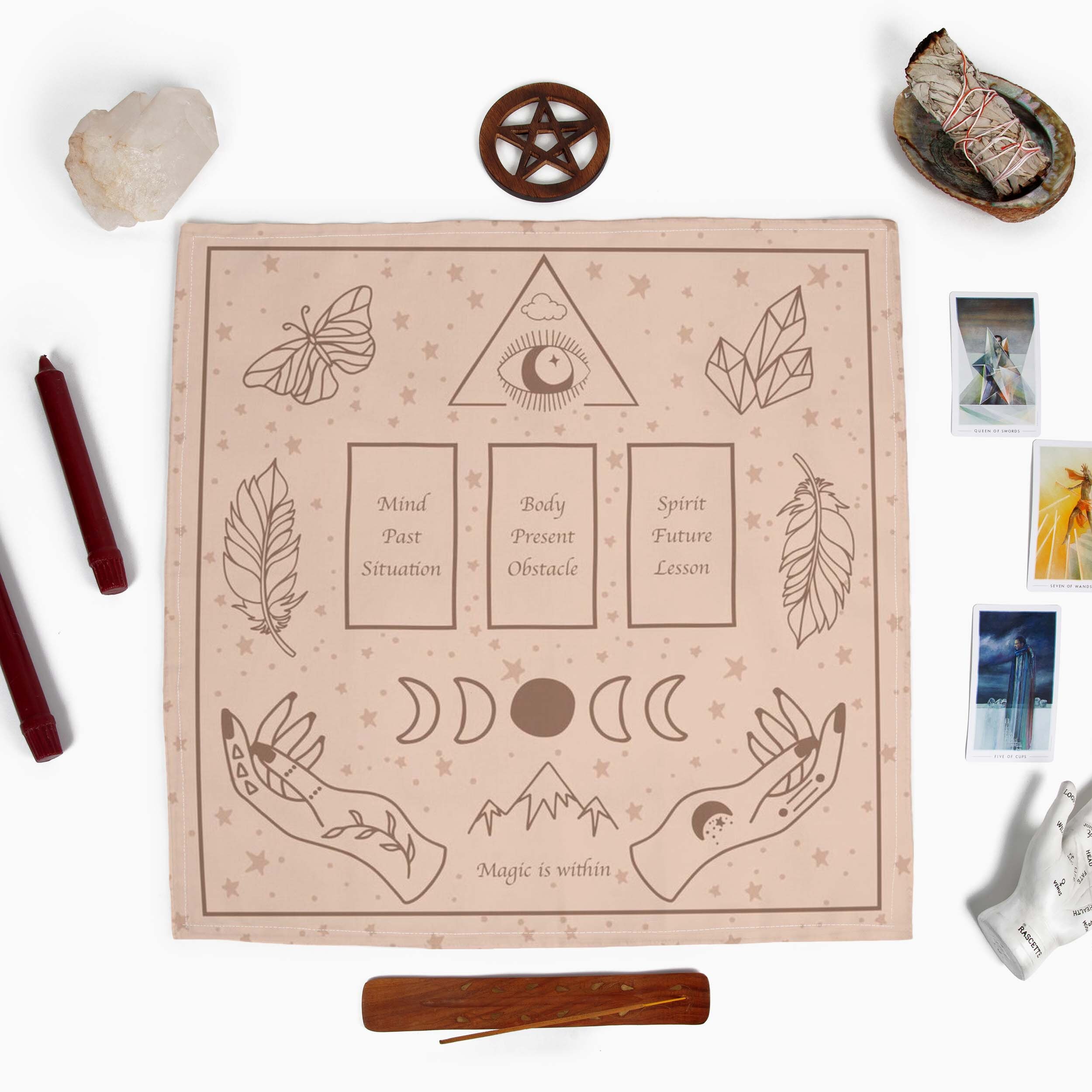 Altar Cloth Tarot Cloth Three Card Spread cotton Alter | Etsy