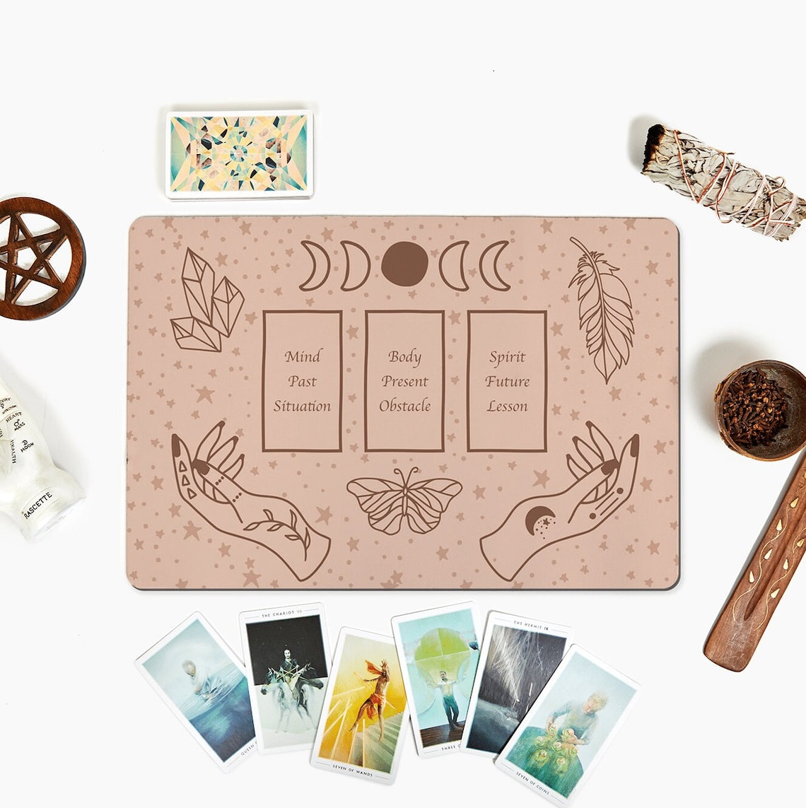 3 Card Spread Tarot Mat Tarot Cloth - Etsy