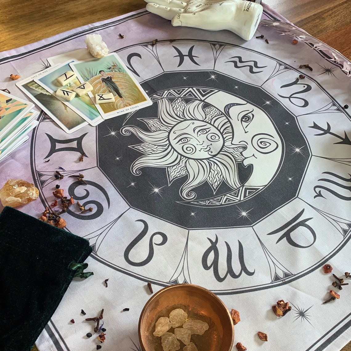 Altar Cloth Tarot Cloth Zodiac cotton Astrology Alter - Etsy