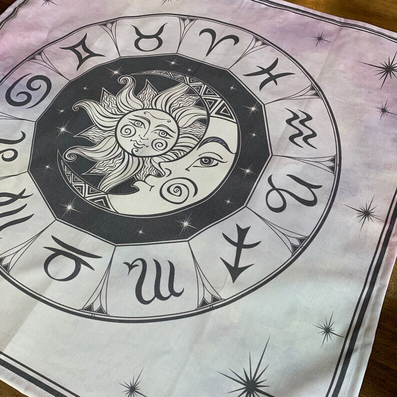 Altar Cloth Tarot Cloth Zodiac cotton Astrology Alter | Etsy