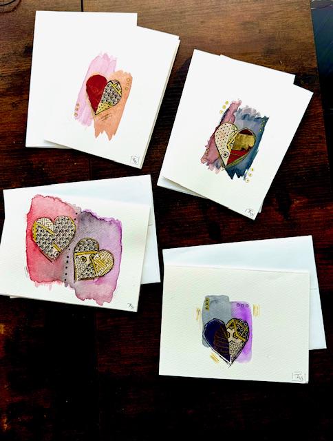 Original Hand-painted Cards , Art Cards, All Occasion Cards, Set of ...