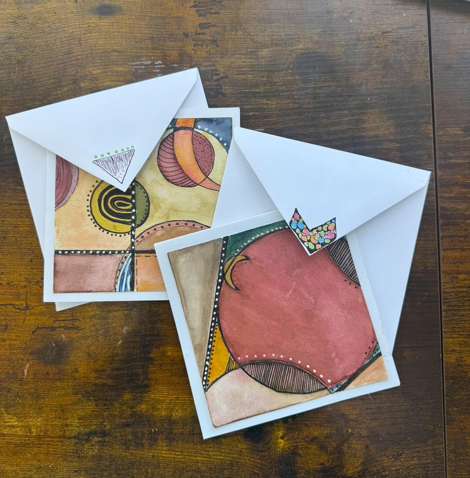 Original Hand-painted Cards, Abstract Art Cards, All Occasion Cards ...