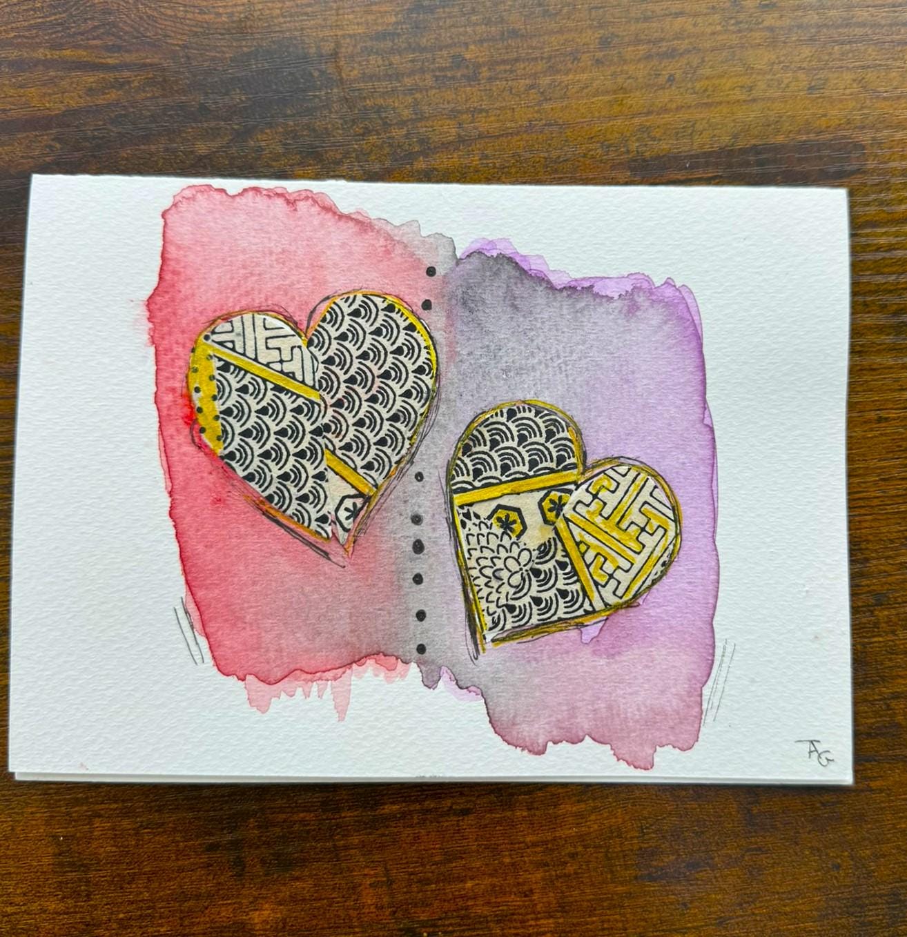 Original Hand-painted Cards , Art Cards, All Occasion Cards, Set of ...