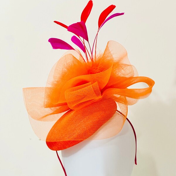 Orange Fascinator - Etsy