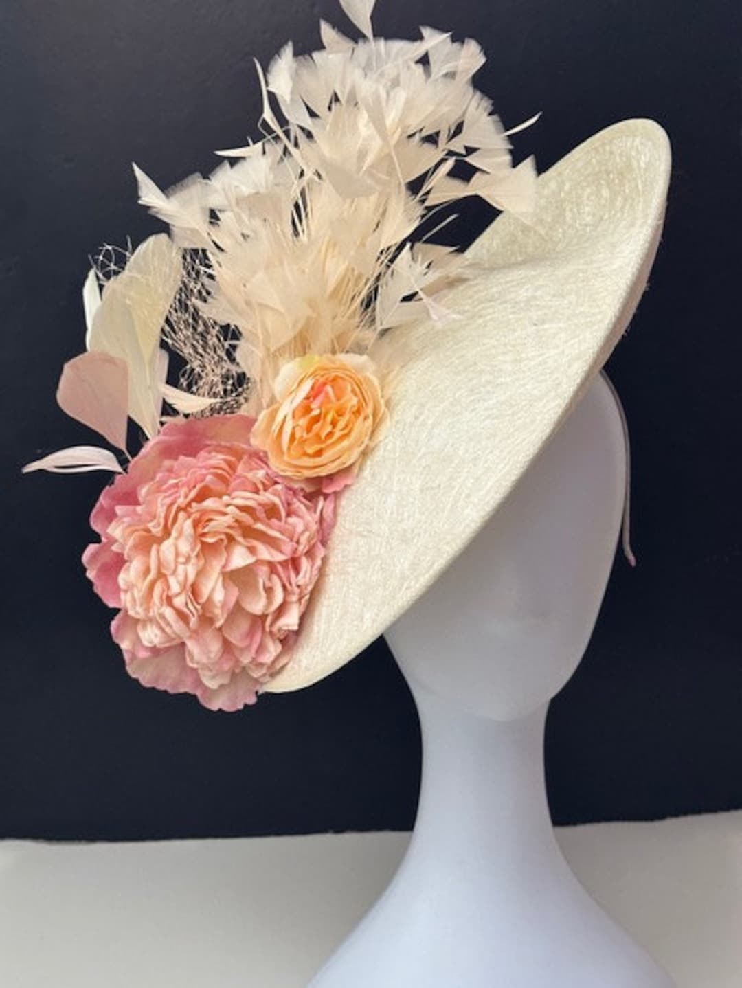 Champagne Pink Blush Ivory Hat, Wedding Mother of Bride Hat, Kentucky ...