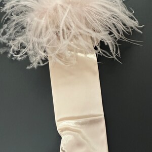 Champagne Opéra Gloves With Ostrich Feather Elbow Cuffs, Wedding Gloves ...