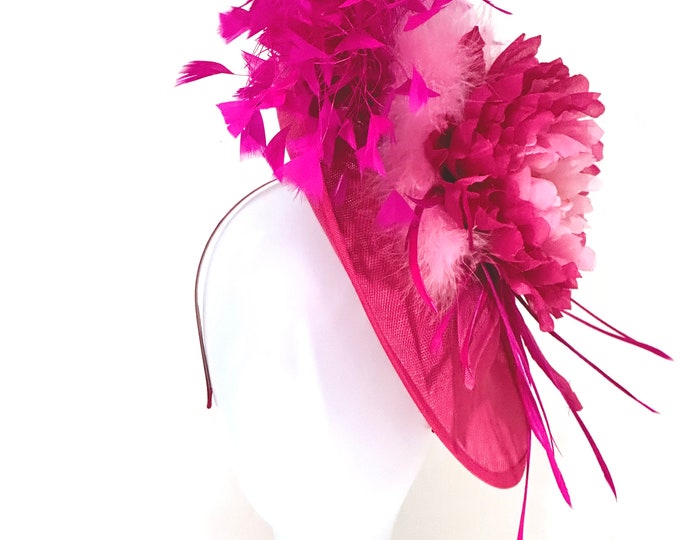 New Hot Pink Fascinator Hatinator With Band & Clip With More Colors ...