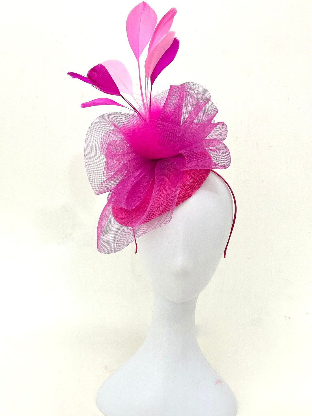 Hot Pink Pink Fascinator Hat, Pink Kentucky Derby Hat Fascinator ...