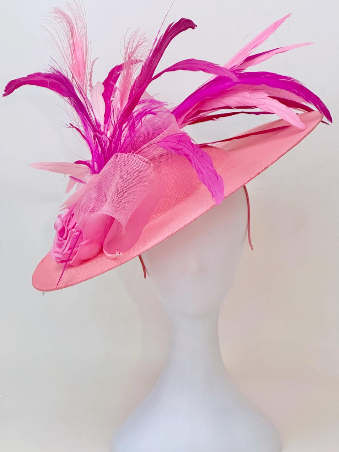Pink Hot Pink Fascinator Hat, Hot Pink Derby Fascinator Hat, Pink ...