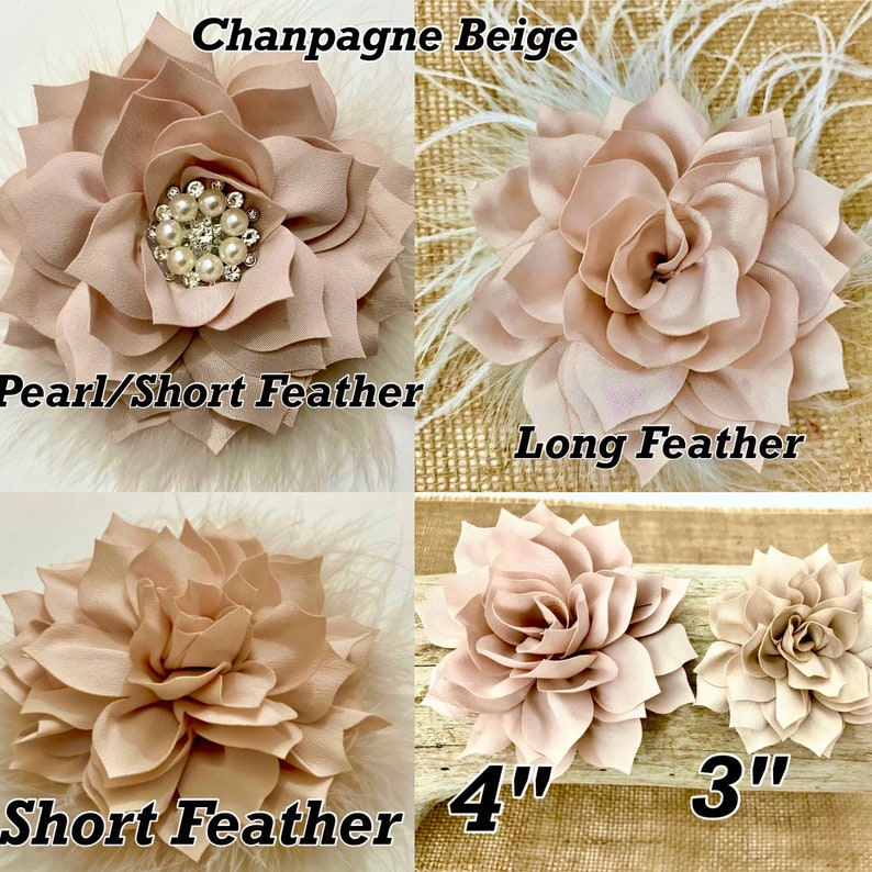 Champagne Beige Blush Dusty Rose Pink Lilac Flower Feather - Etsy