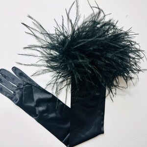 Champagne Opéra Gloves With Ostrich Feather Elbow Cuffs, Wedding Gloves ...