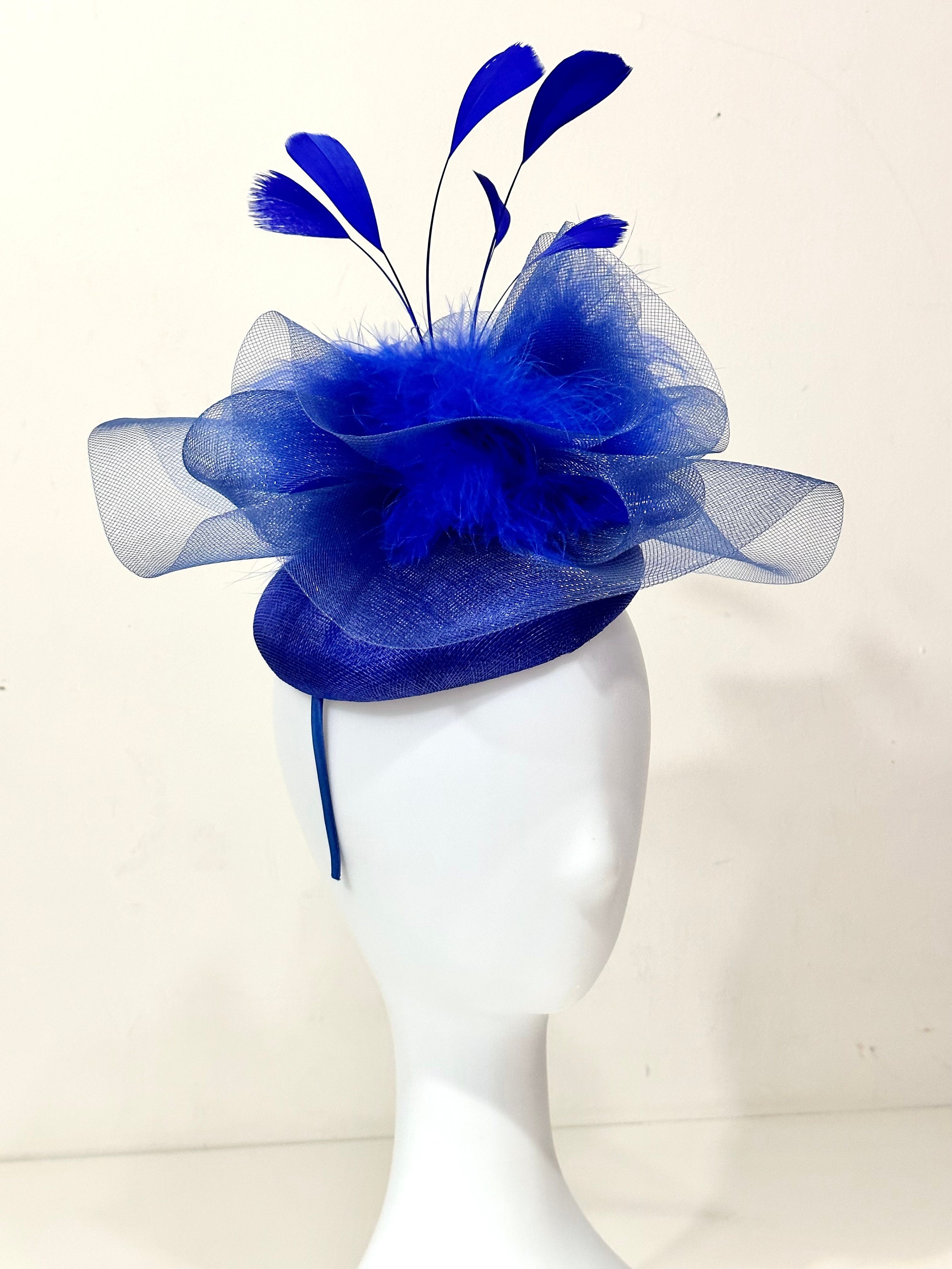 Black Fascinator Hat, Kentucky Derby Hat Fascinate, Black Feather Derby ...