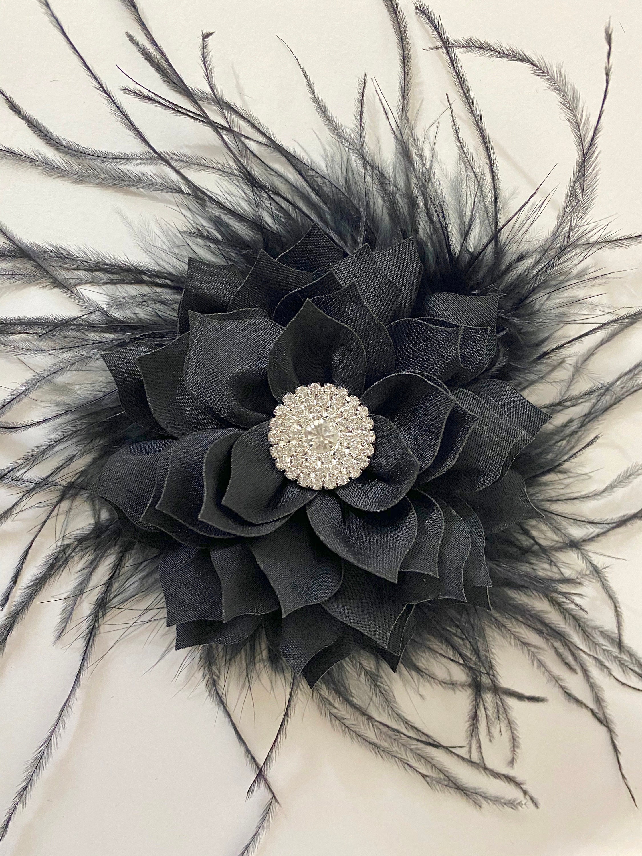 Silver Gray Fascinator Hair Clip, Silver Feather Clip, Silver Wedding ...