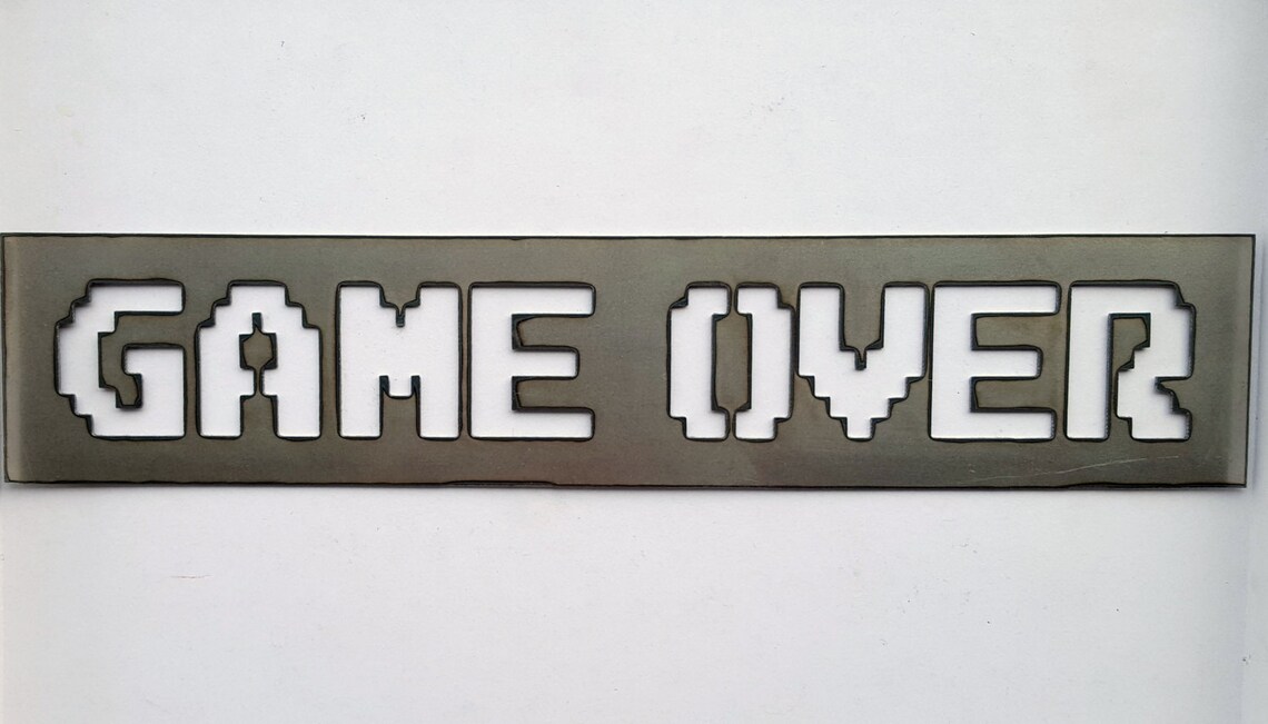 Game Over Video Game Metal Sign - Etsy