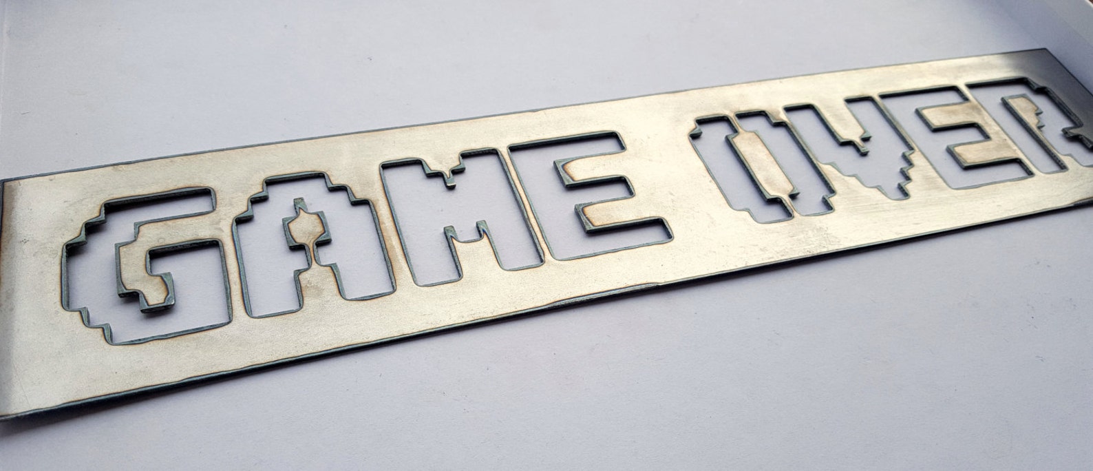 Game Over Video Game Metal Sign - Etsy